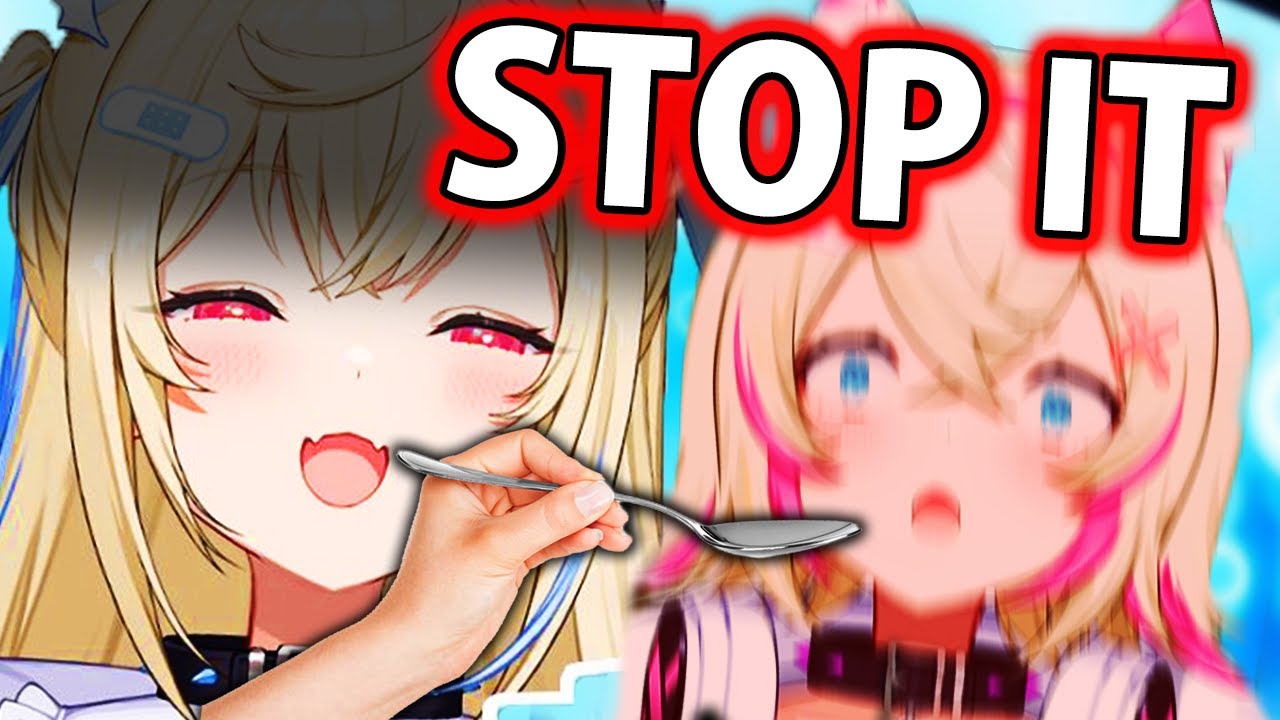 Fuwawa tries to force feed Mococo IRL on-stream: - YouTube