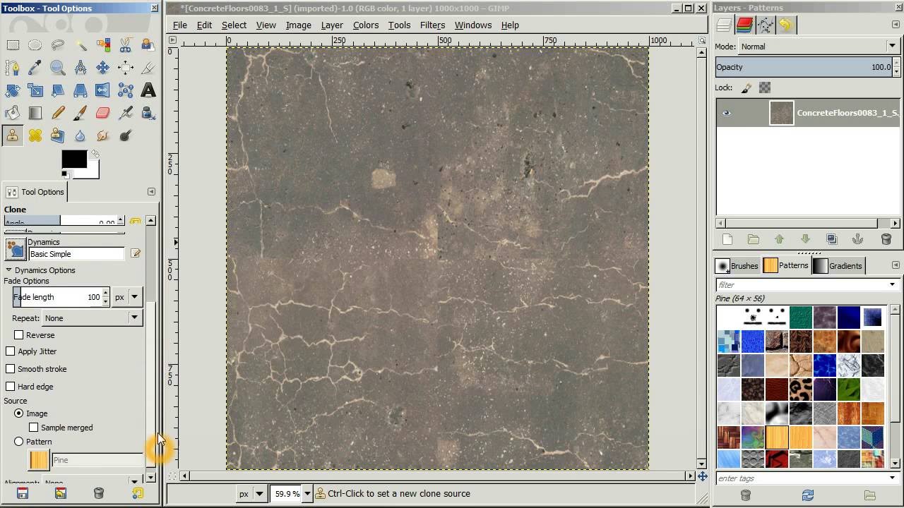 Gimp Scale Offset image and CloneC tool - YouTube