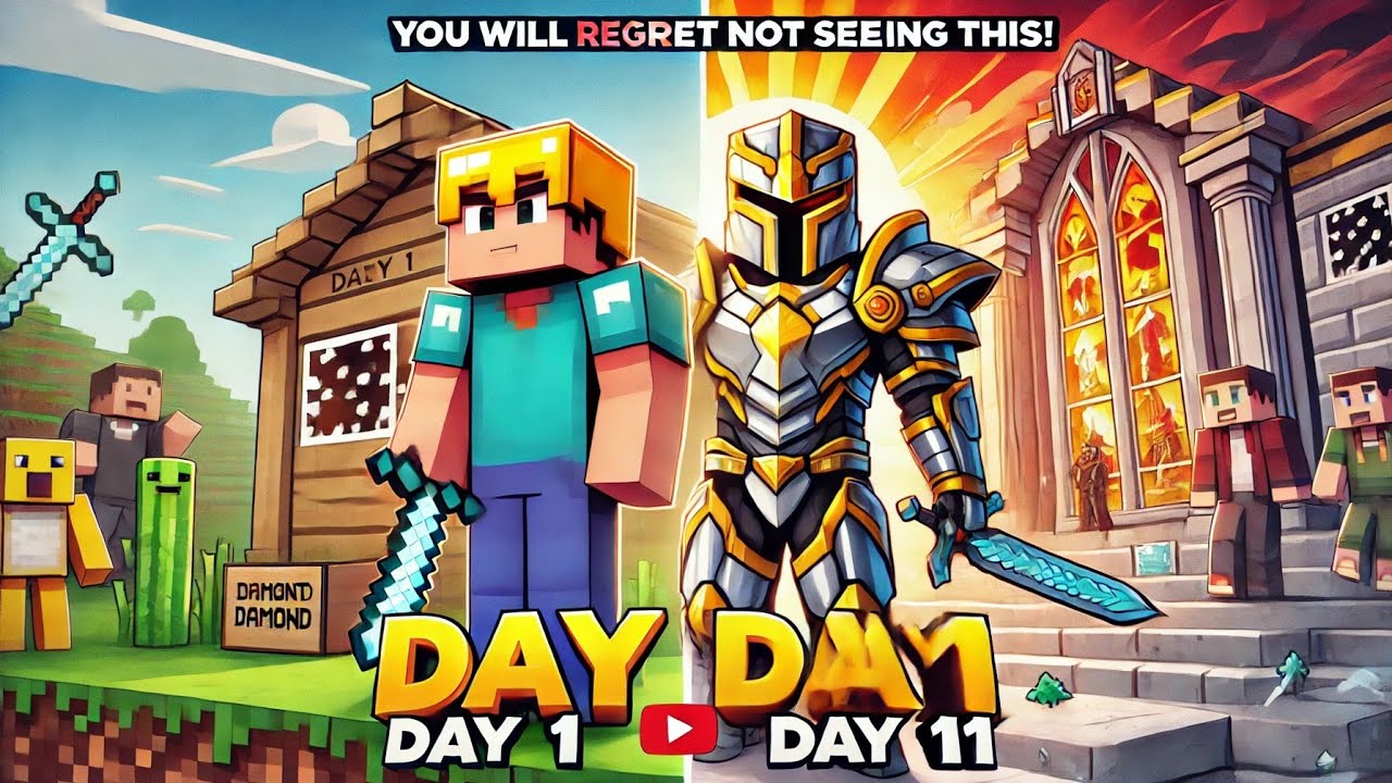 Minecraft: Day 1 to Day 11 Survival Journey" - YouTube