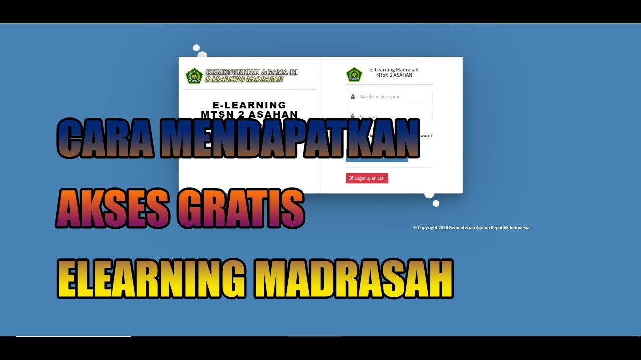 CARA MENDAPATKAN AKSES GRATIS ELEARNING MADRASAH - YouTube