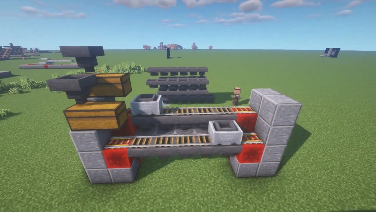 Minecraft Automation(마인크래프트 자동화) Automatic furnace(자동화 화로) #Shorts ...