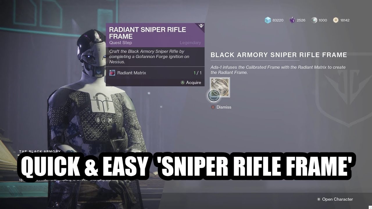 QUICK & EASY 'Sniper Rifle Frame' (Tatara Gaze) Quest Guide | Destiny 2 ...