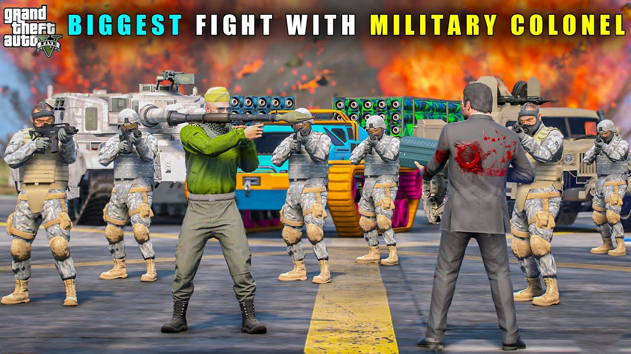 GTA 5 : MICHAEL'S BIGGEST FIGHT WITH NEW MILITARY COLONEL || BB GAMING ...