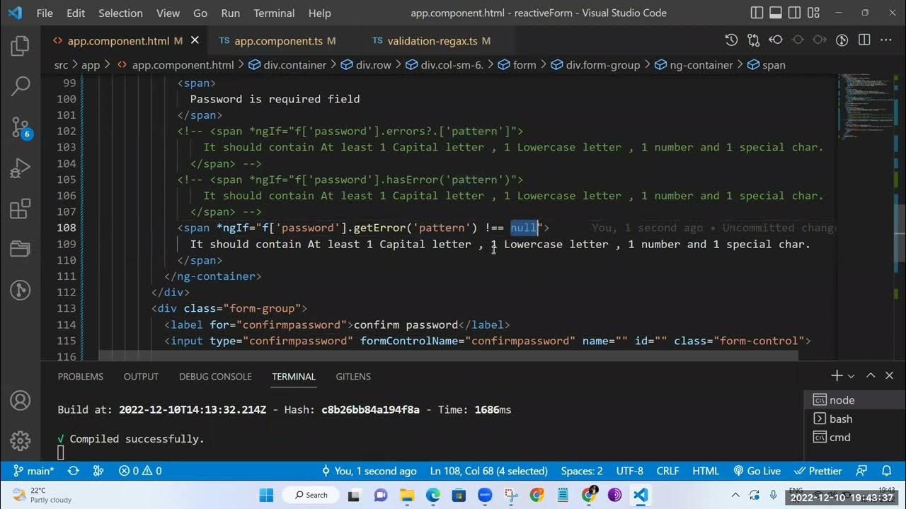 Reactive Form Validations - YouTube