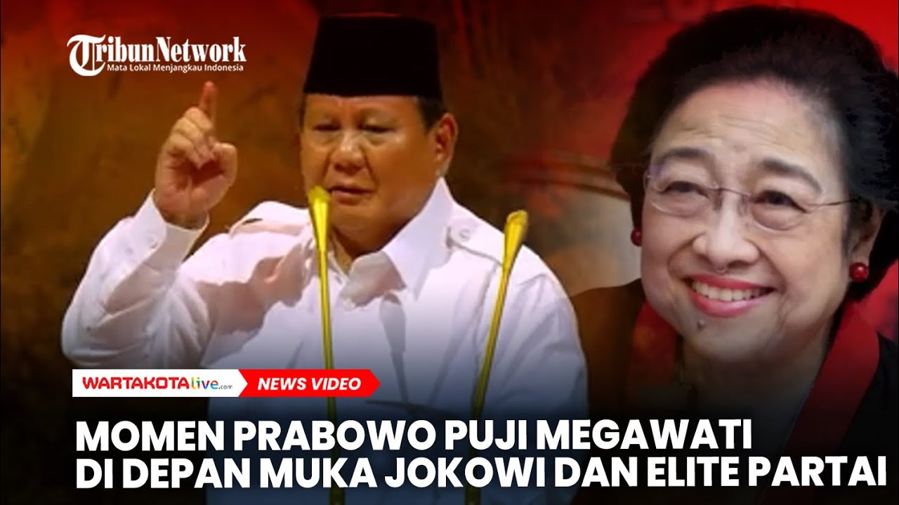 Momen Prabowo Puji Megawati di Depan Muka Jokowi dan Para Elite Partai ...