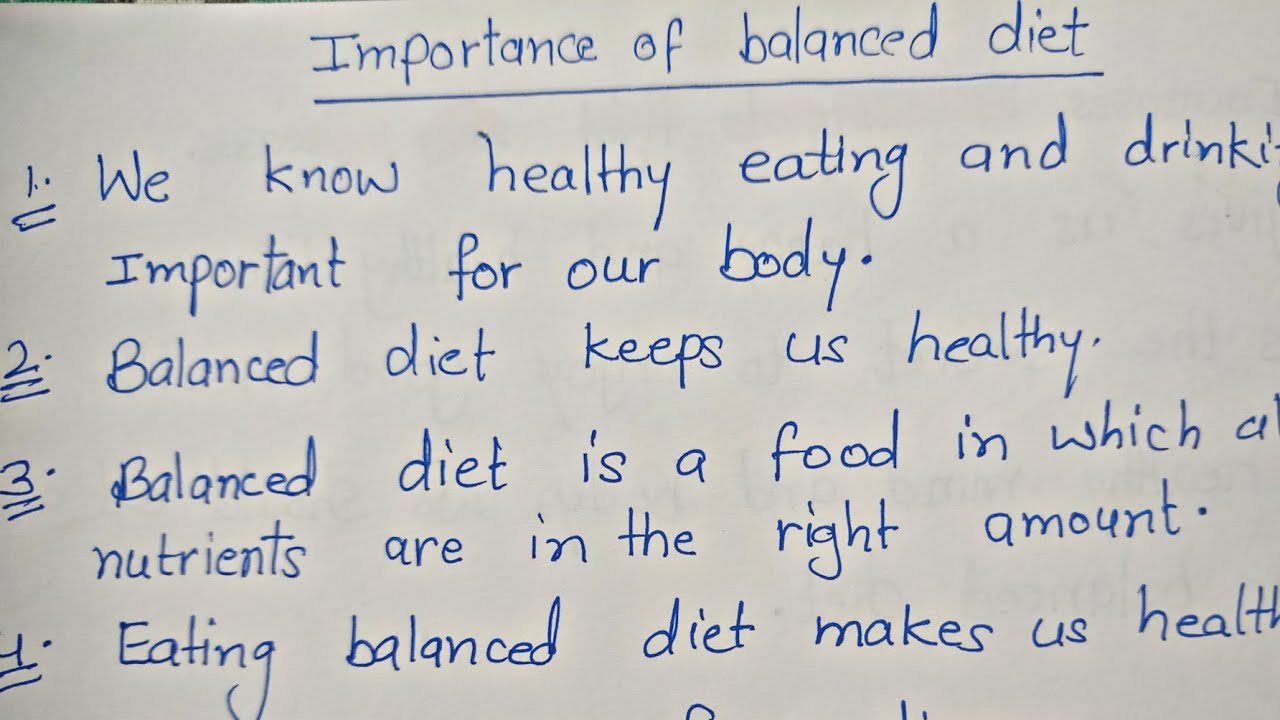 Award Winning🏆 100 Words Essay On Importance of Balanced Diet|| - YouTube