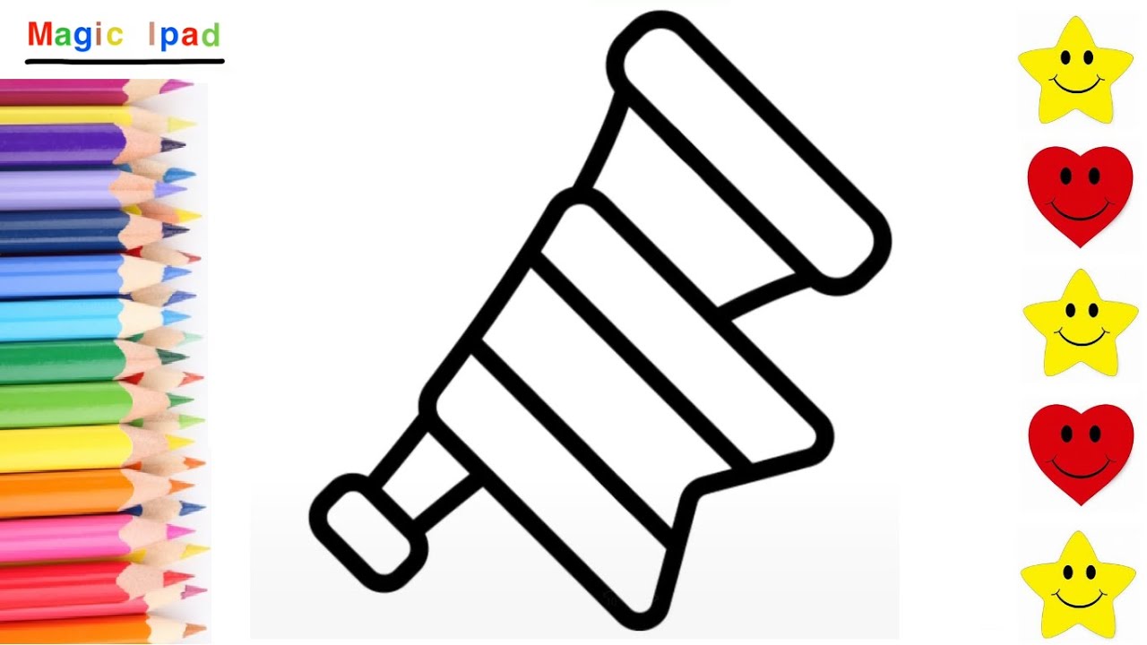 Como dibujar una CORNETA | dibujos para niños 💓⭐ How to draw a CORNET ...