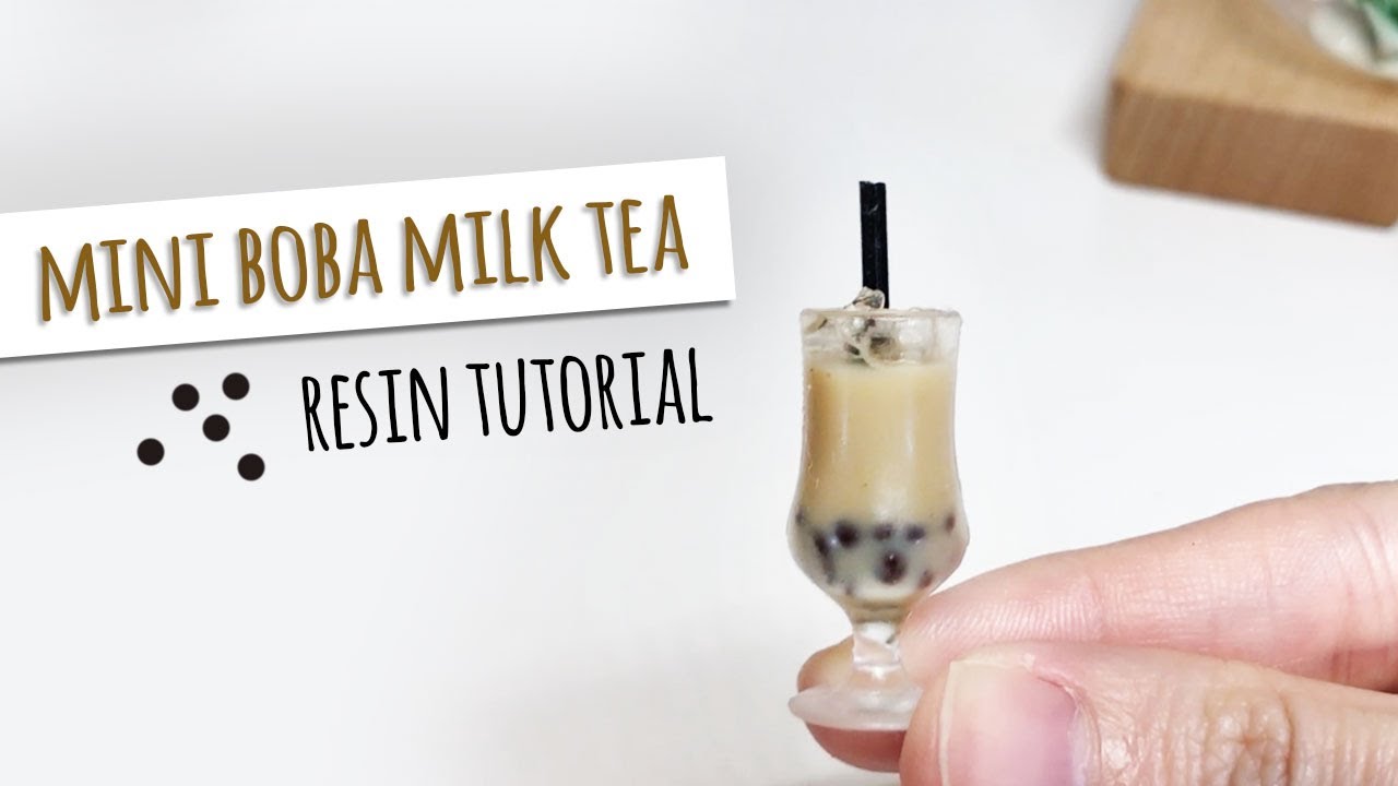 How to Make Miniature Boba Milk Tea in Tall Glass - Resin Tutorial ...