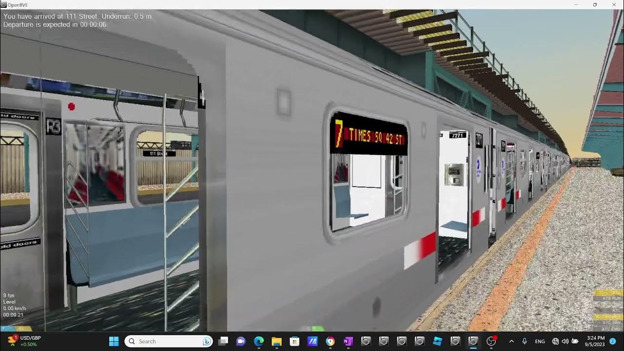 Openbve 2011 R142A 7 train Arriving & Departing at 111th Street - YouTube