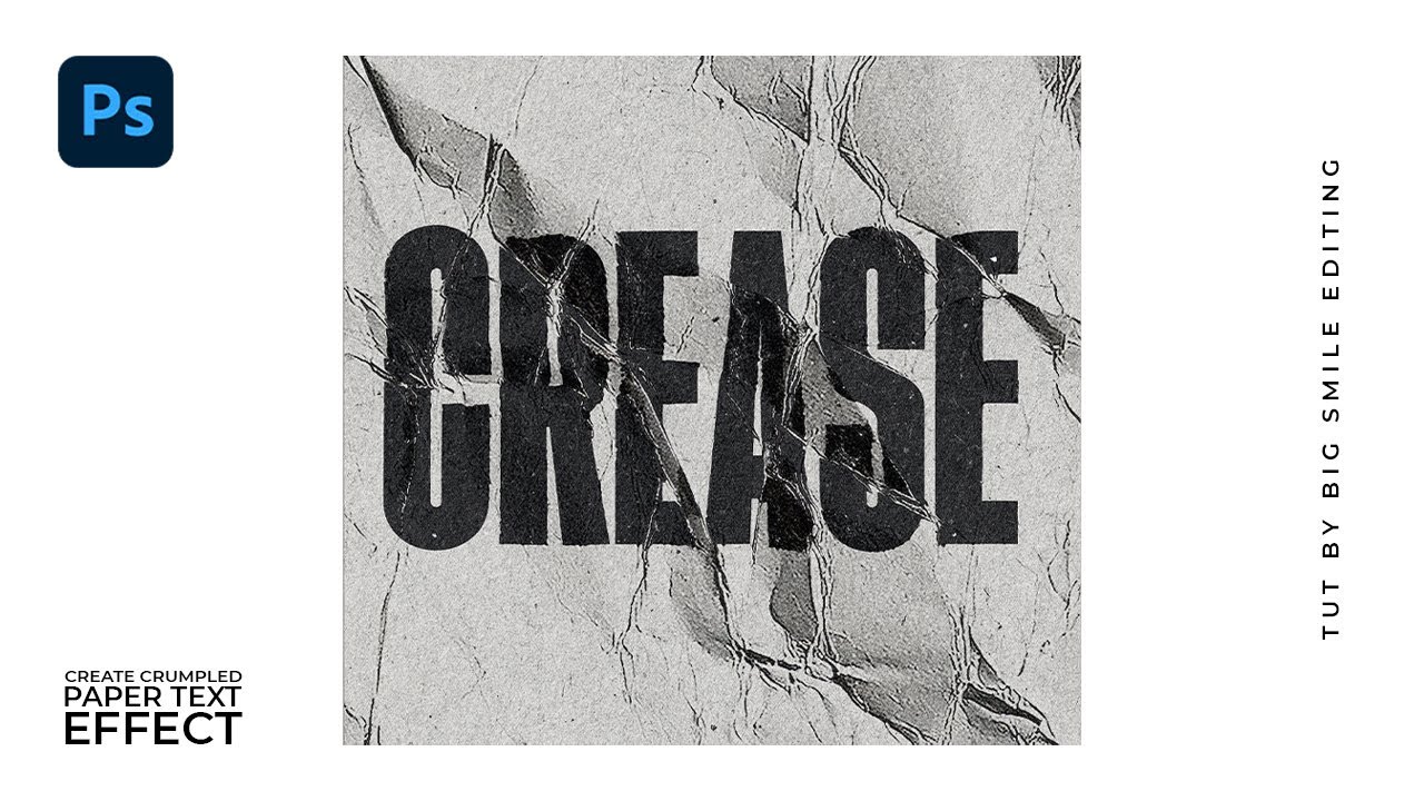 Create a Crumpled Paper Text Effect in Photoshop! #bigsmileediting ...