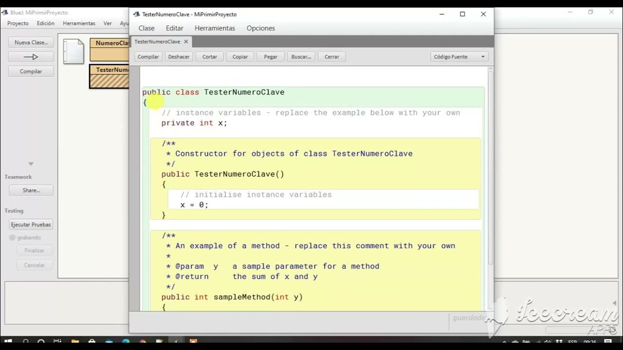 02-Primer programa en JAVA usando Bluej - NumeroClave - YouTube