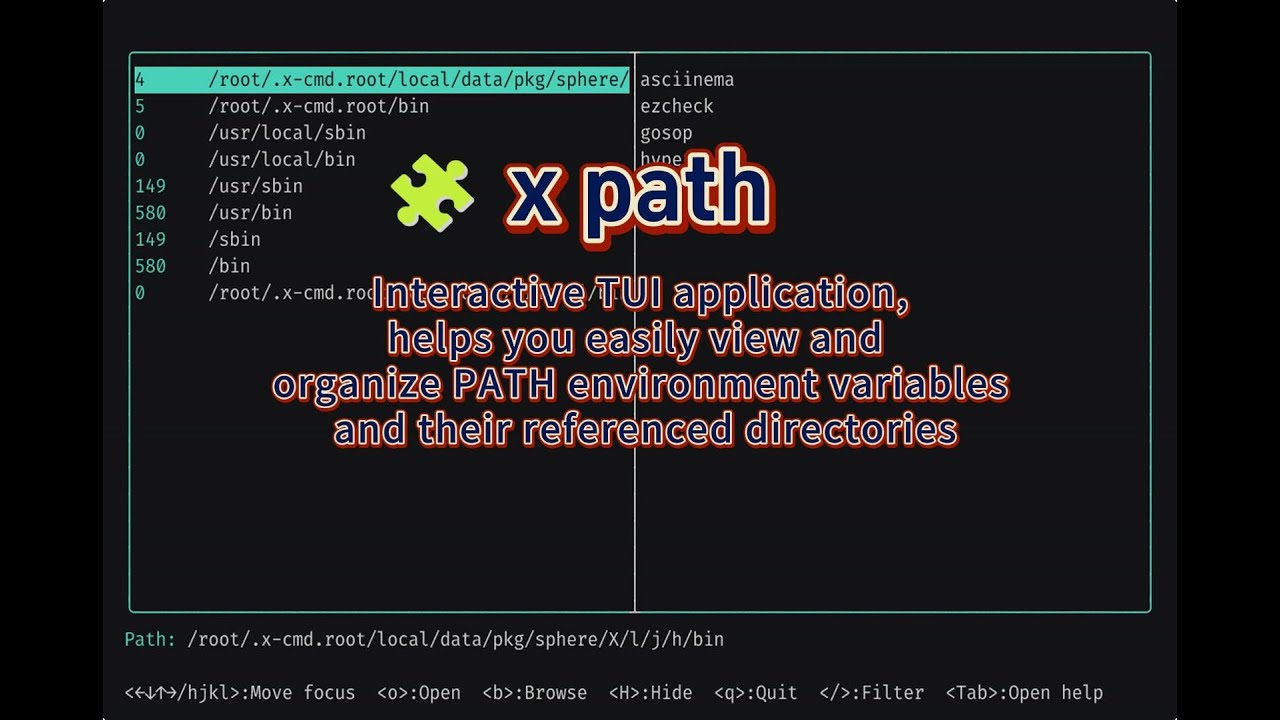 Interactive TUI app , easily view and organize PATH environment ...