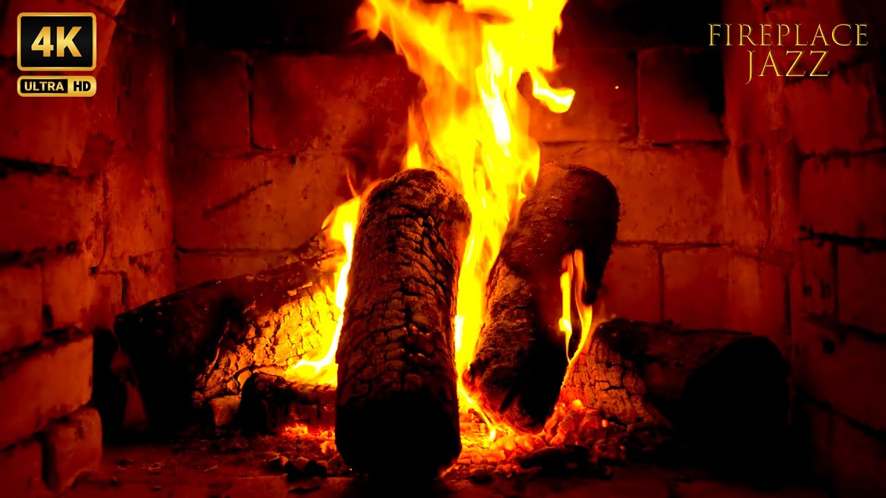 Crackling Fireplace Music 🔥 Tender Piano Jazz Music, Relaxing Fire ...