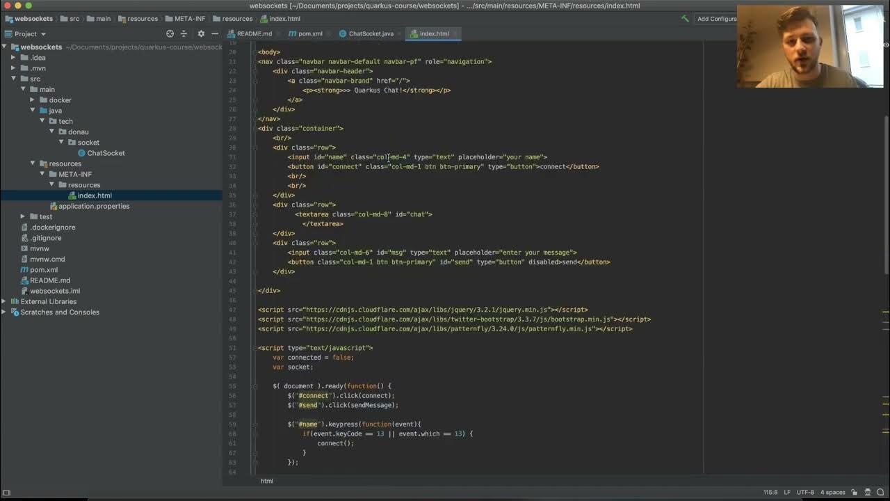 Quarkus Backend development with Java and GraalVM - Using WebSockets - YouTube