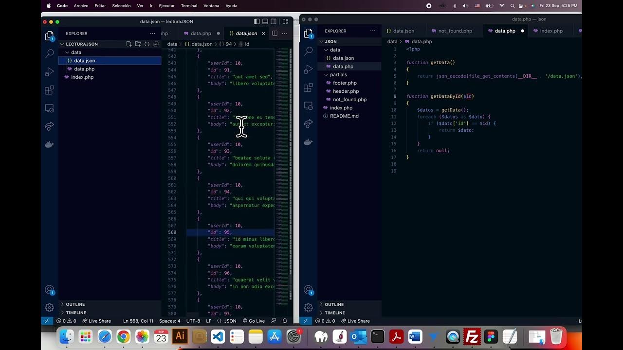 Leer datos de un archivo JSON con PHP - YouTube