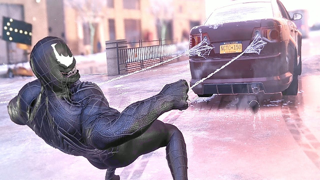 Venom Stops Car Robbery - Marvel's Spider-Man Miles Morales Venom Suit ...