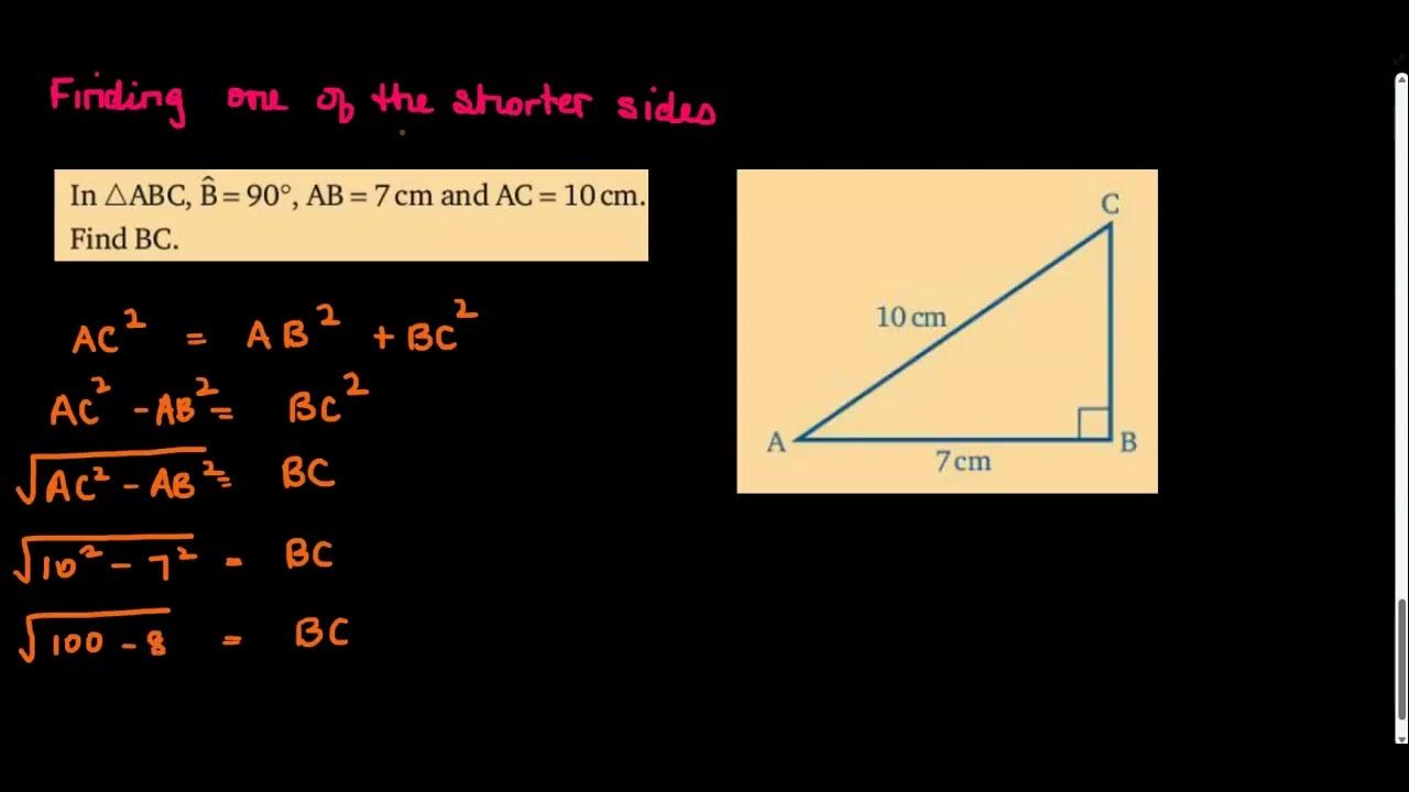 Pythagoras Theorem - Finding the shorter side - YouTube