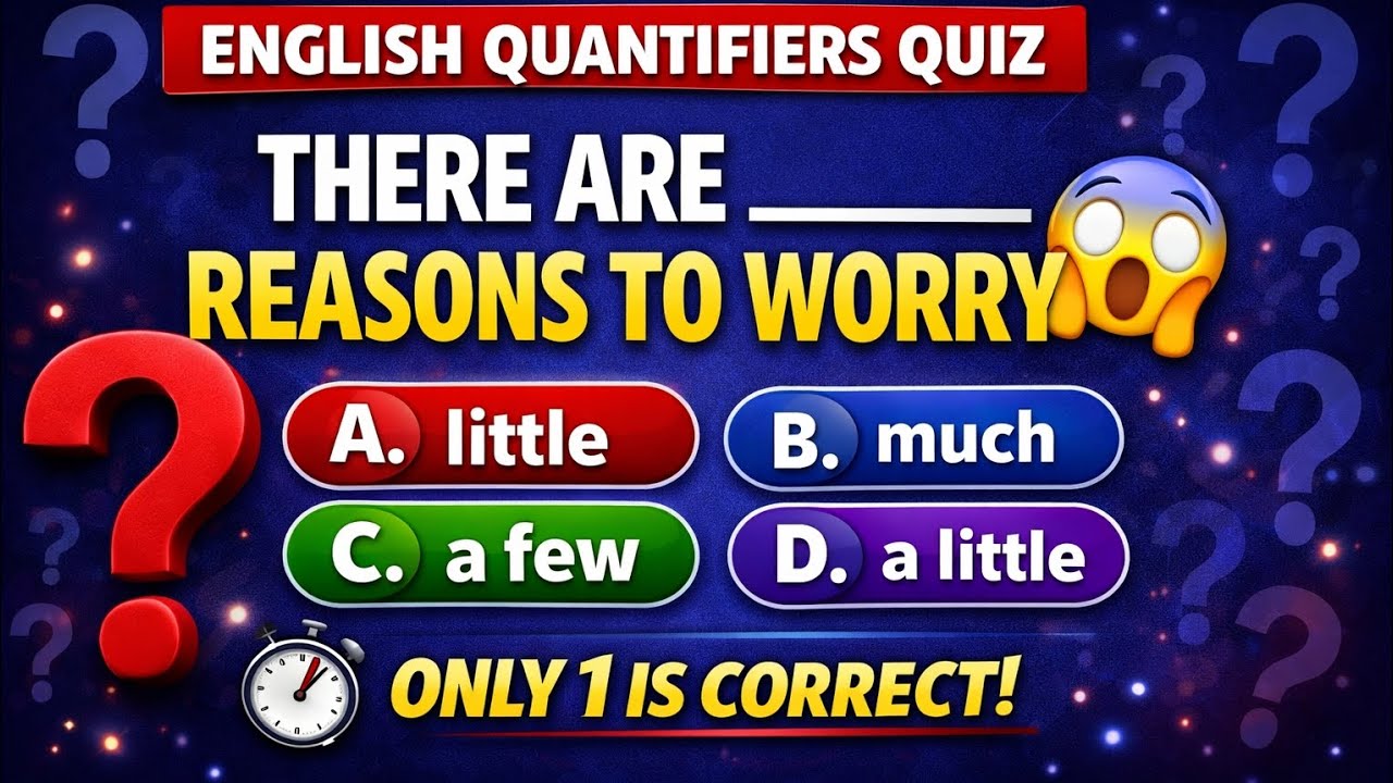 English Quantifiers Quiz | Can You Choose the Correct Answer? (Grammar ...