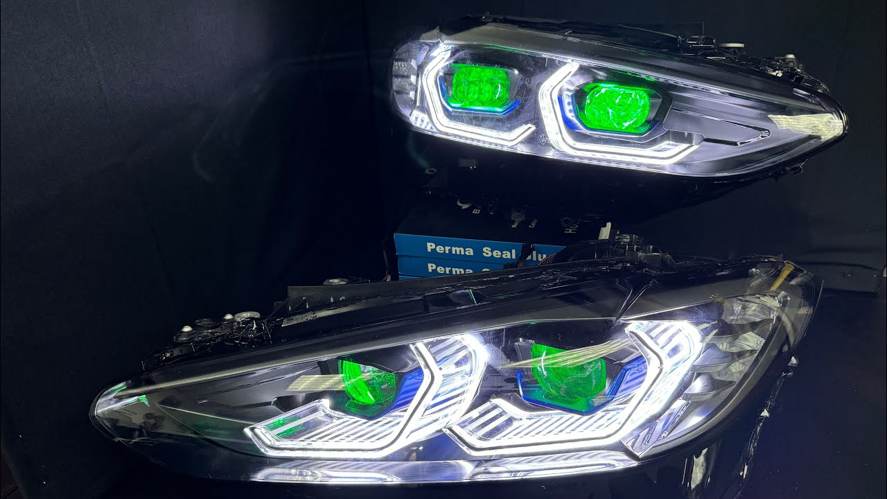 G80 Laser Style Headlights CSL Yellow or Advance Color Chasing 😎 - YouTube