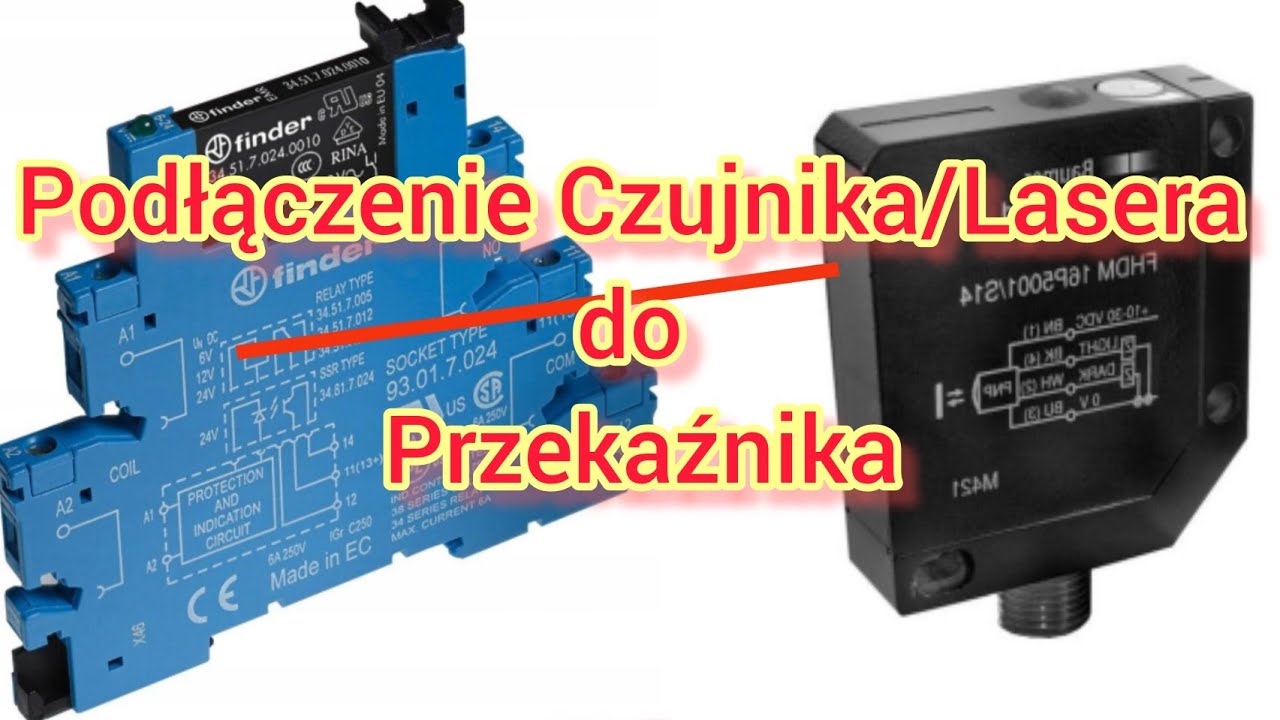 Podłączenie przekaźnika Finder i czujnika laserowego Baumer 24V DC ...