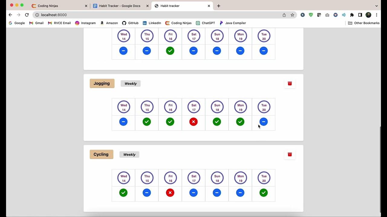 Habit Tracker App Fullstack App With Nodejs And Ejs Youtube
