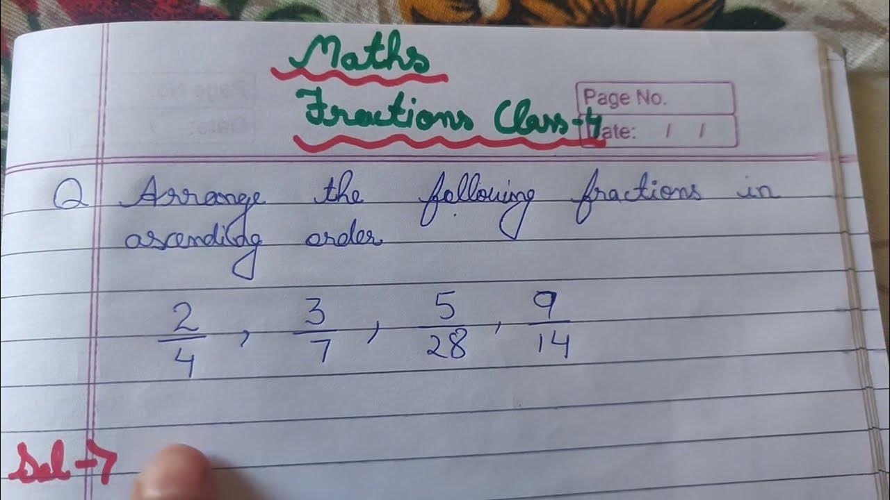 Arrange the following fractions in ascending order - class 4 - YouTube