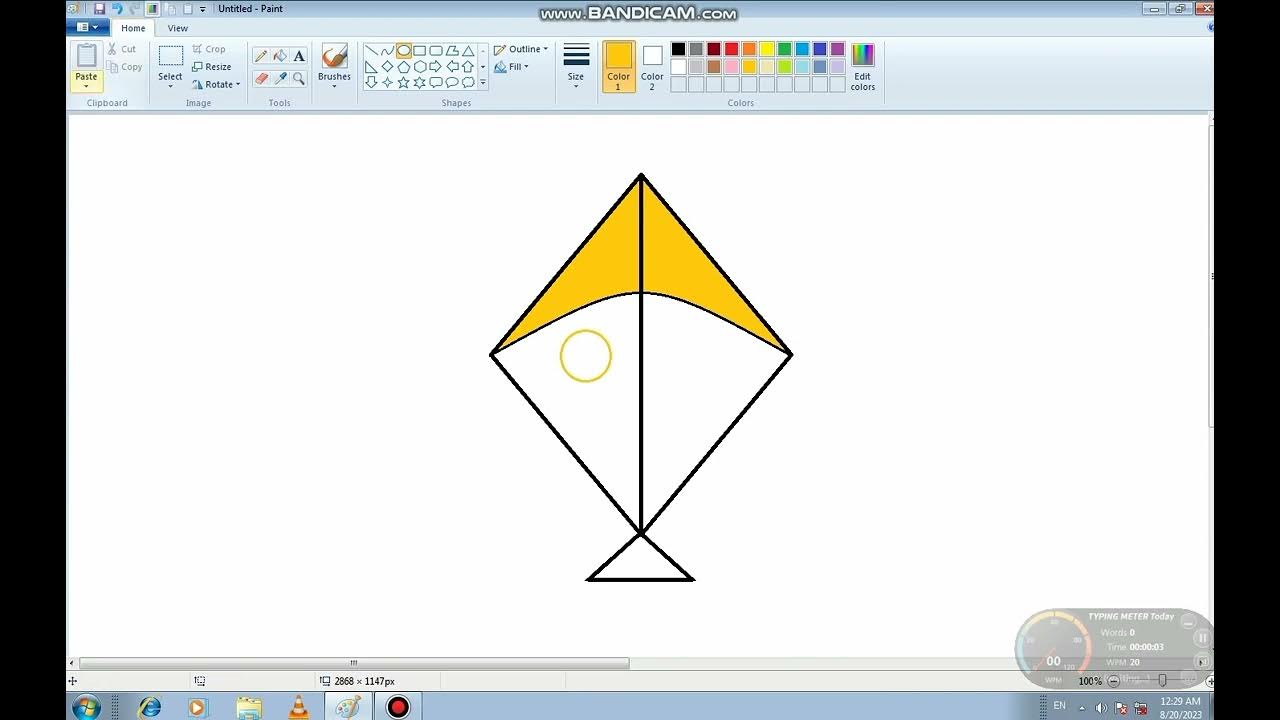 Draw to the kite / Buttiful kite / in Ms paint / in computer 💻 - YouTube