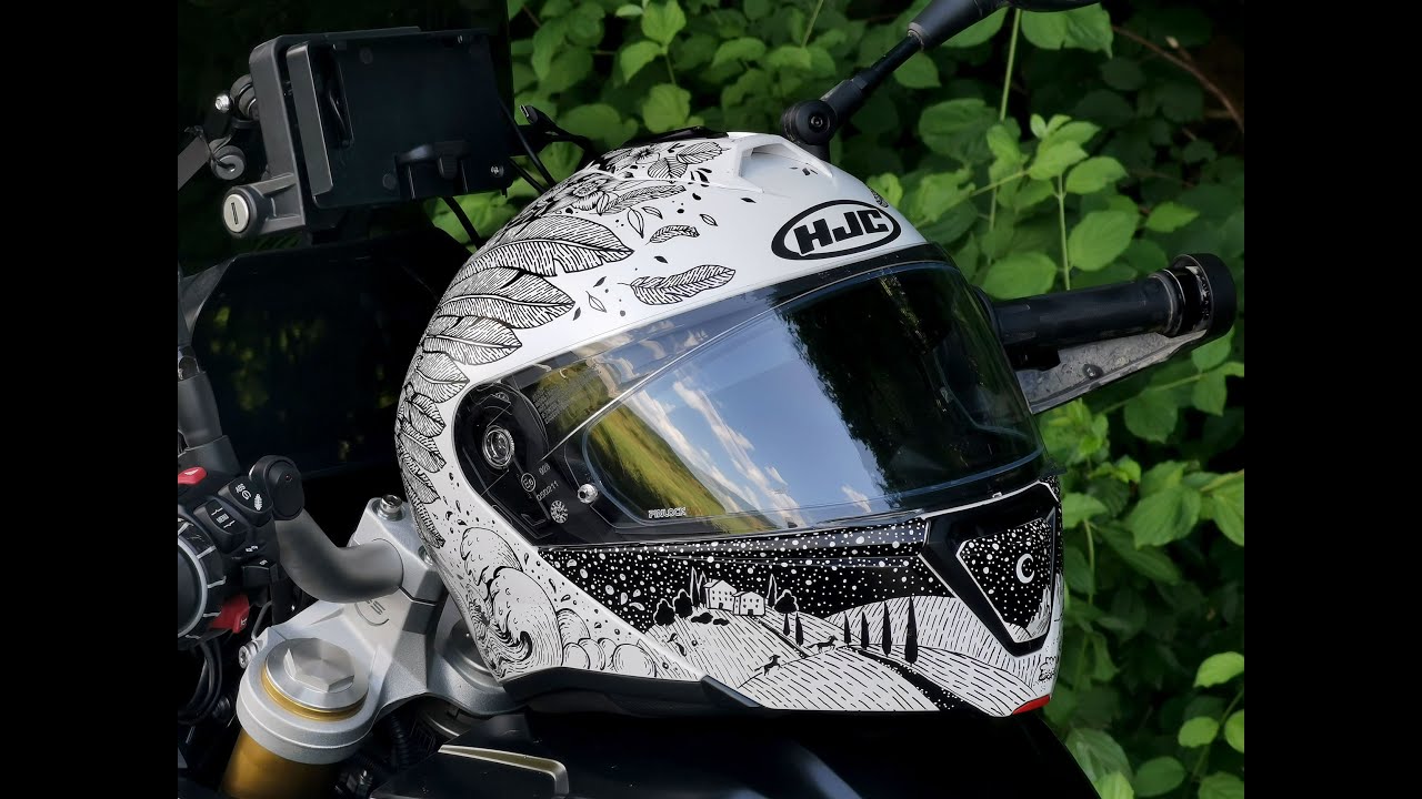 HJC Custom Hand-Painted Helmet | Painting Process, Black and White ...