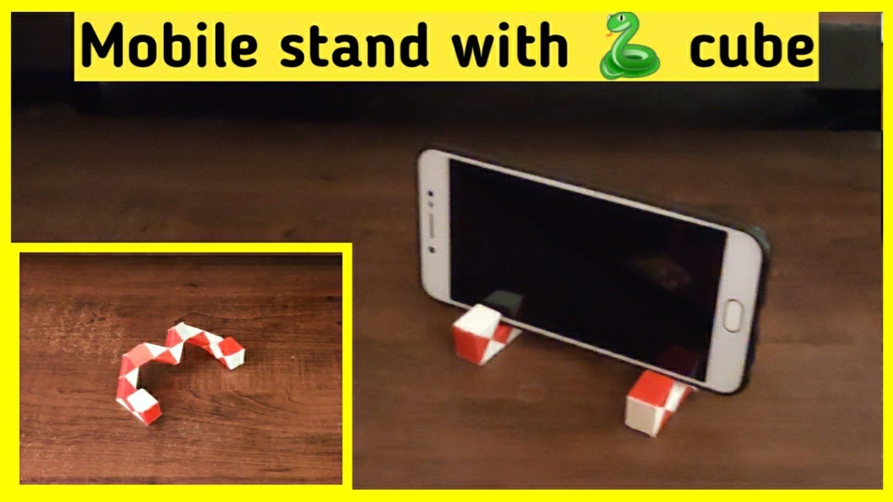 Mobile stand made from snake cube | mobile stand | snake cube mobile ...