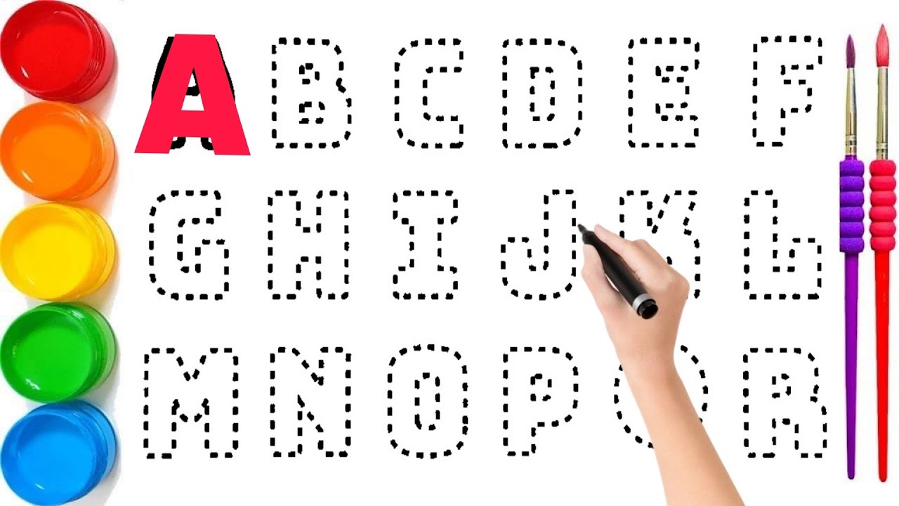 Alphabet & Numbers Coloring Page with Phonics Song | ABCD & 1234 ...