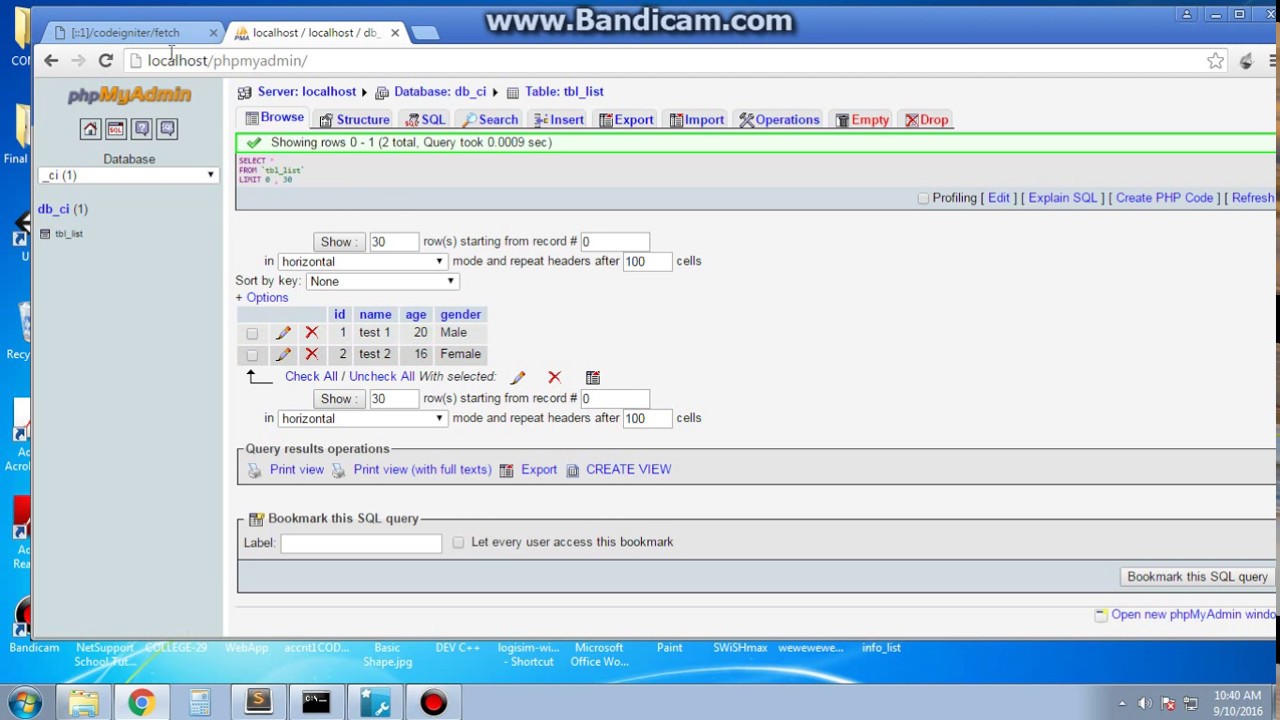 9 Fetching Data From Database Using Codeigniter For Beginners Youtube 4273