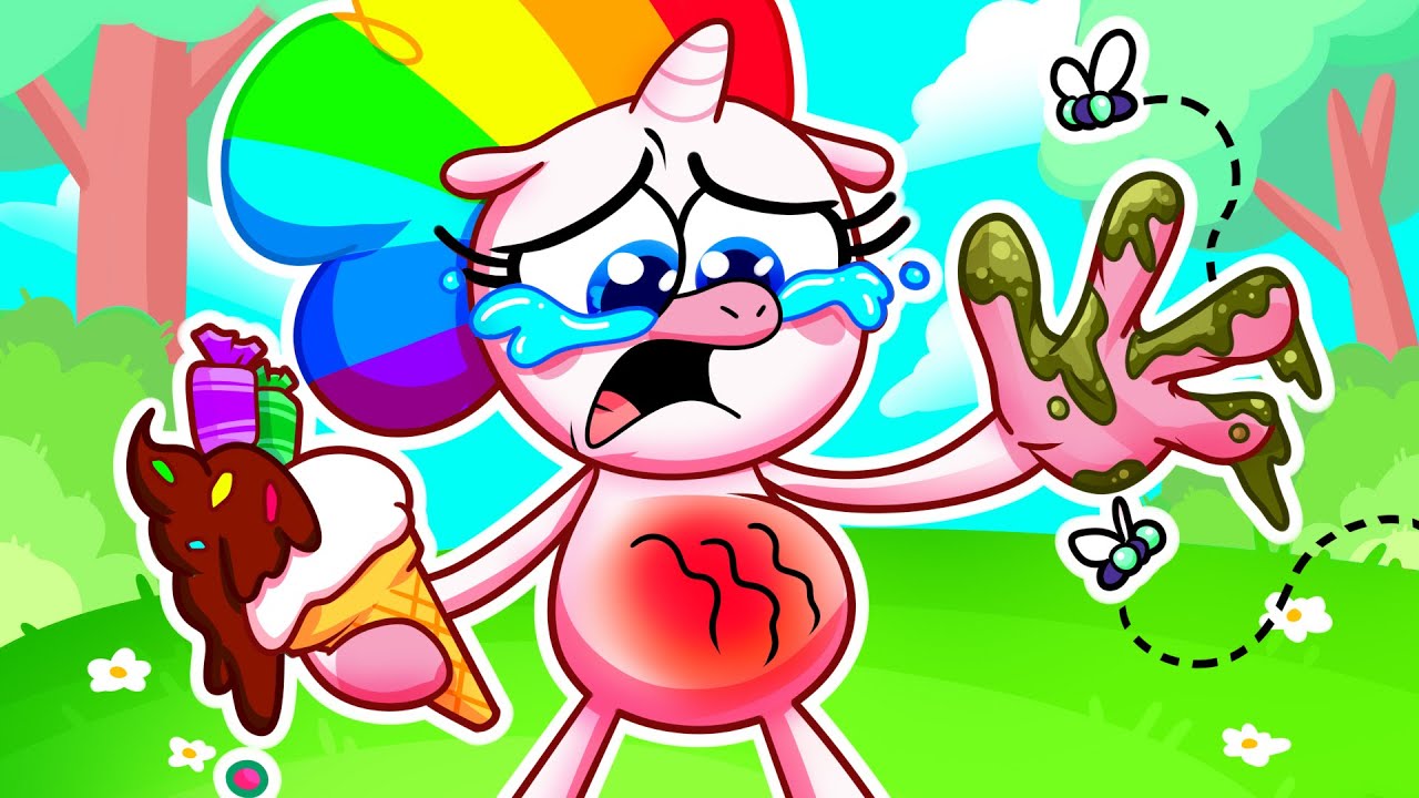 🍎 Bubbly Tummy 🍎 🍭Oh No, My Tummy Hurts So Much! || Funny Stories for ...