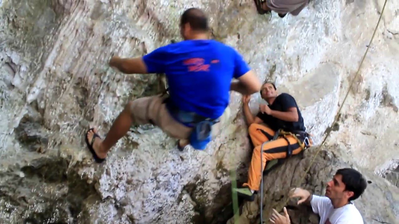 Climbing fall - YouTube