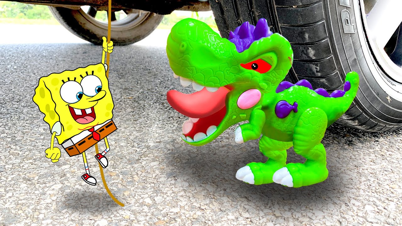 Oops !! Car Crushing Spongebob x Baby Dinosaur 🚜 Crushing Crunchy ...