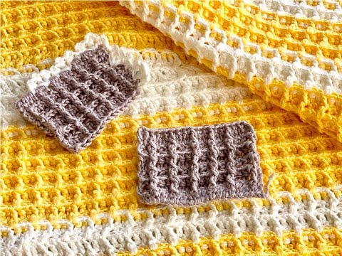 Waffle Gofret Örgü Modeli ile Bebek Battaniyesi Yaptım ll Kutucuk Modeli Çok Başarılı