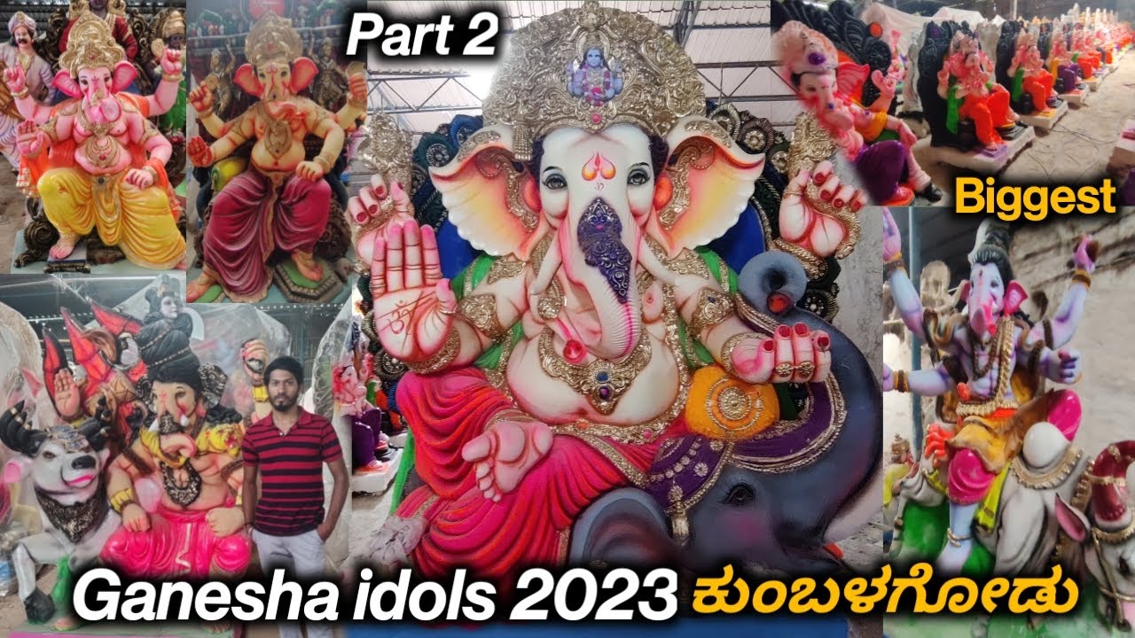 Biggest Ganesha idols making factory in Bengaluru,Kumbalgodu, part 2 # ...