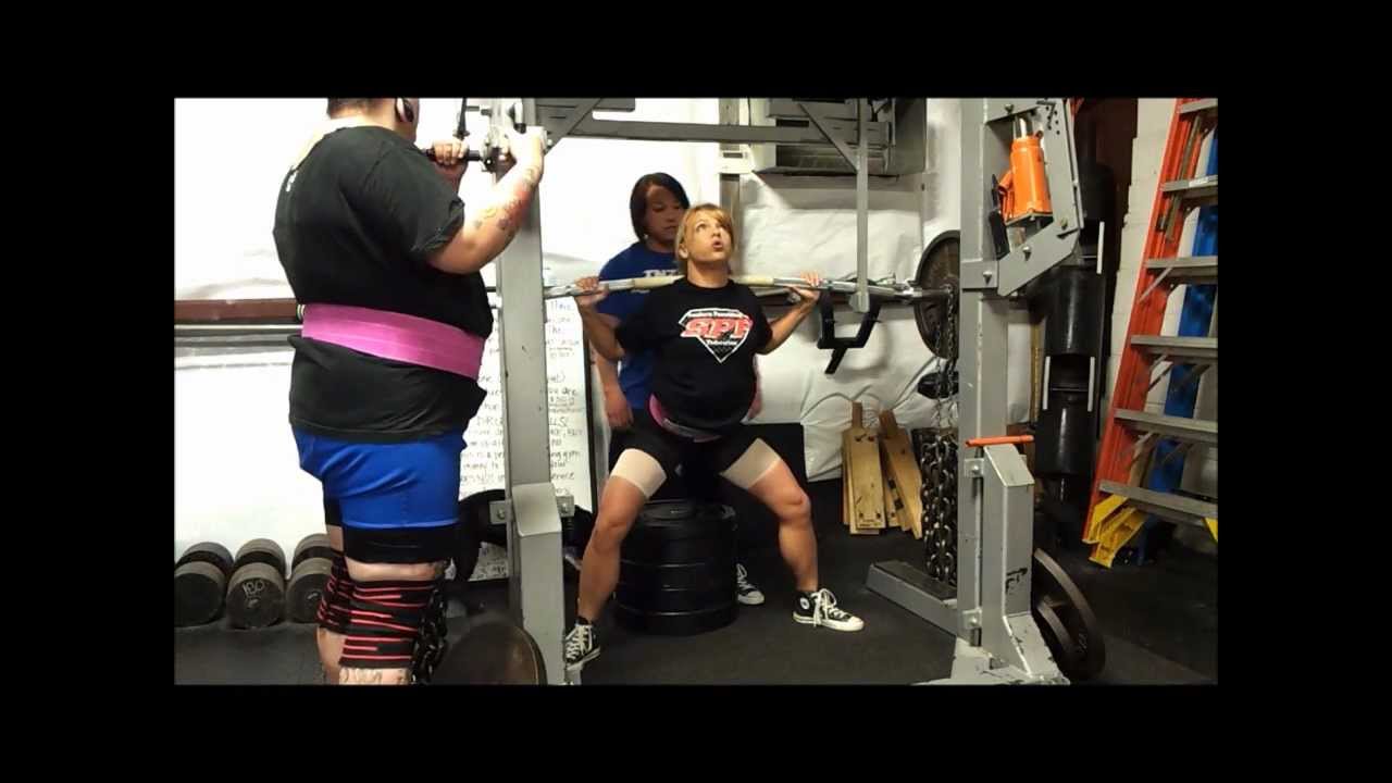 Chris Schaeffer - 235lb + 120lb Chain Buffalo Bar Box Squats at The ...