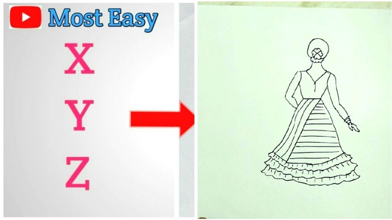 How To Draw A Girl From Letter XYZ | Girl Drawing Easy Step By Step ...