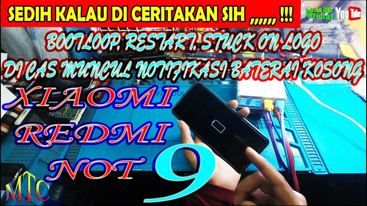 XIAOMI REDMI NOT 9 RESTAR TERUS & MUNCUL NOTIF GAMBAR BATRE KOSONG ...