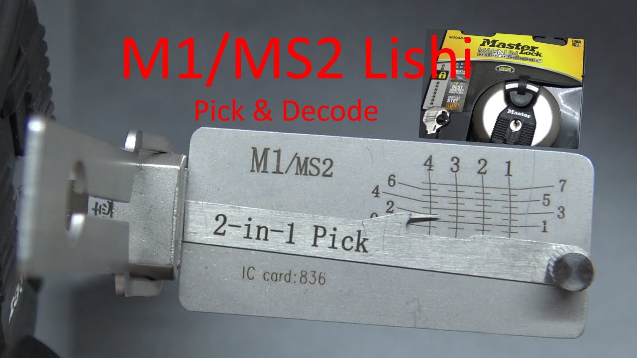 (461) M1/MS2 Lishi Picking & Decoding Master Lock Storage Locker Lock ...