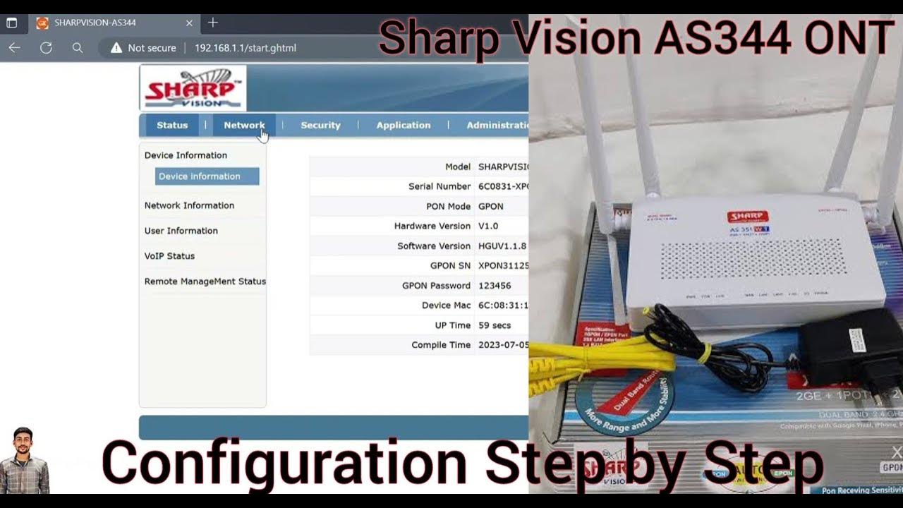 Sharp Vision AS344 ONT Router configuration || Sharp Vision Router Configuration Step by Step # ...