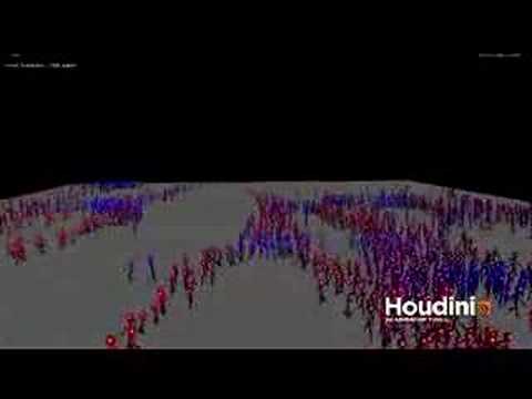 Houdini's Crowd Simulation - 2000 agents - YouTube