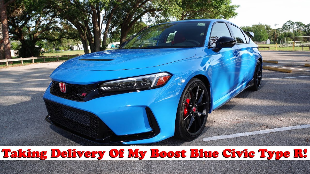 Taking Delivery Of My Boost Blue 2023 Honda Civic Type R! - YouTube