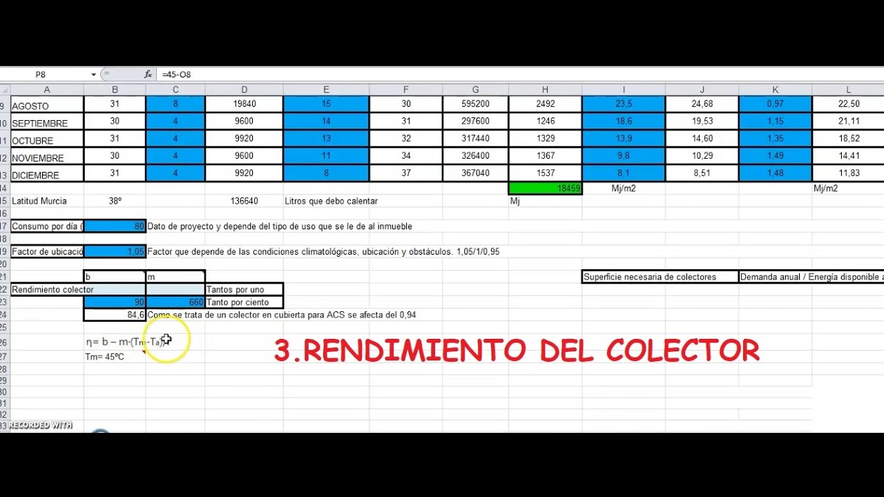 3. CÁLCULO DE RENDIMIENTO DEL COLECTOR - YouTube
