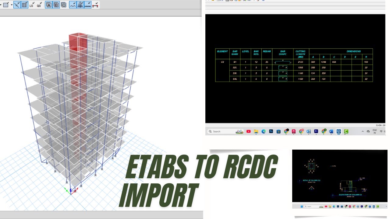 ETABS TO RCDC IMPORT - YouTube