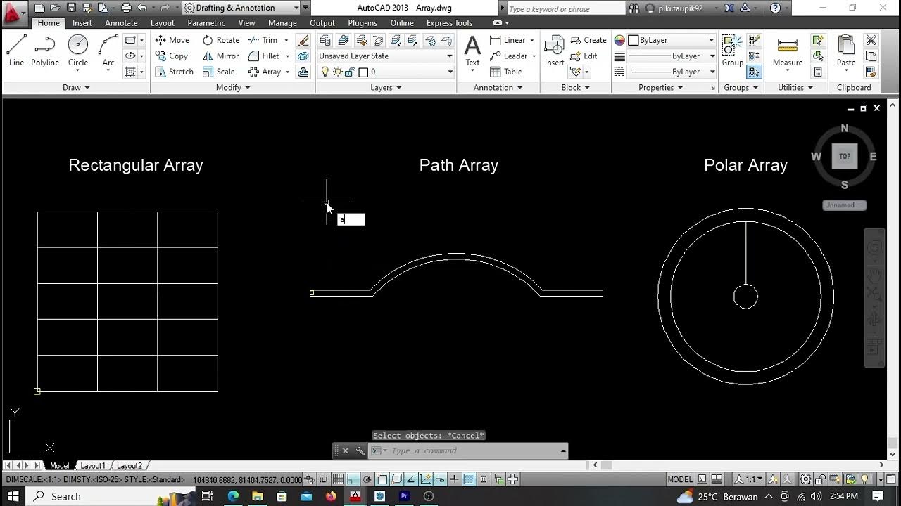 AutoCAD - CARA MENGGUNAKAN PERINTAH ARRAY PADA AUTOCAD! - YouTube