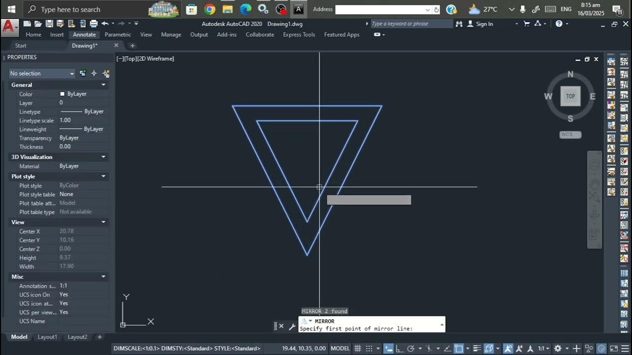 TUTORIAL IN MAKING INTERLACED TRIANGLES IN AUTOCAD - YouTube