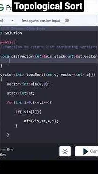 Topological Sort gfg practice problem solving graph #shorts #gfg #coding #programming - YouTube