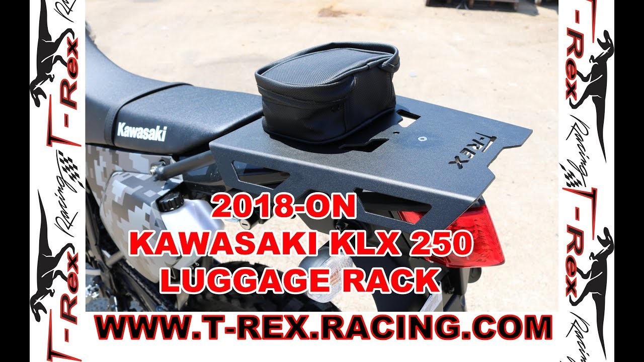 T-Rex Racing 2018-On Kawasaki KLX 250 Rear luggage Rack - YouTube
