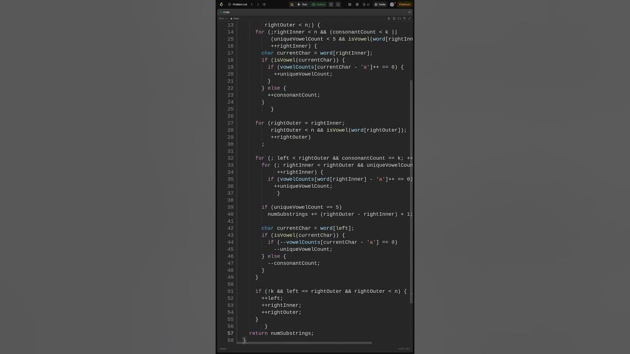 🎀LeetCode Problem 3306🎀 Count of Substrings Containing Every Vowel and K Consonants II - YouTube